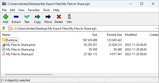 Exporting Files for Sharing